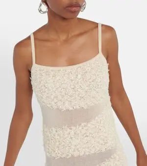 DION LEE Paneled Linen-blend Gown