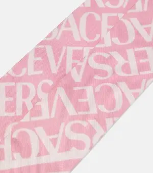 Versace Logo And Polka-dot Silk Scarf