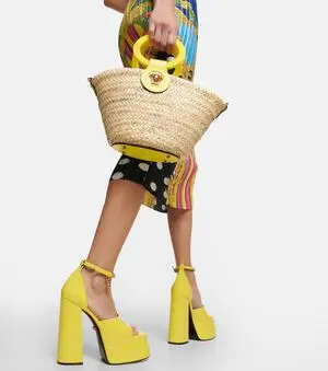 Versace Medusa Aevitas Platform Sandals - Yellow