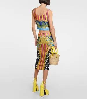 Versace Medusa Palm Springs Plissé Crop Top
