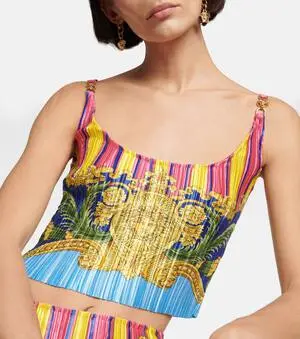 Versace Medusa Palm Springs Plissé Crop Top