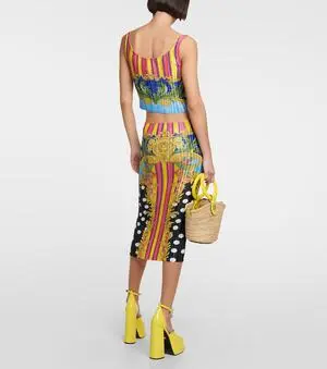 Versace Medusa Palm Springs Plissé Crop Top