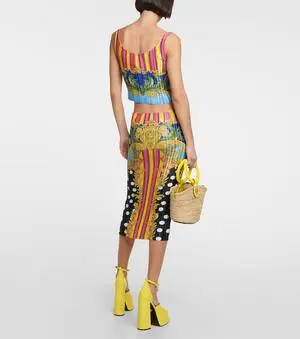 Versace Medusa Palm Springs Plissé Midi Skirt