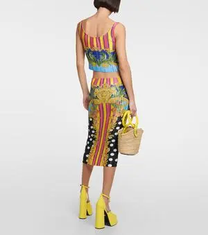 Versace Medusa Palm Springs Plissé Midi Skirt