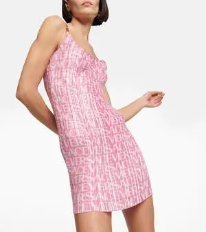 Versace Medusa '95 Logo Plissé Minidress