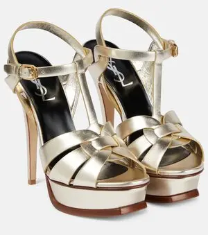 Saint Laurent Metallic Sandals For Women