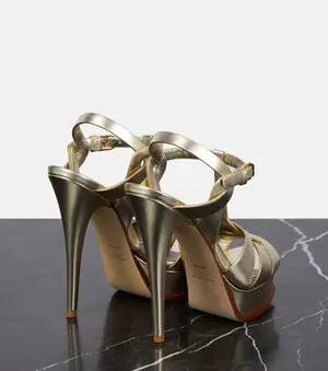 Saint Laurent Tribute 105 Leather Platform Sandals