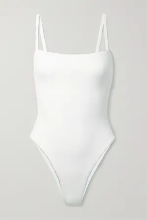 Matteau Petite Square Recycled-seersucker Swimsuit - White