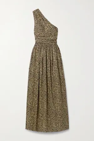 Matteau Net Sustain One-shoulder Floral-print Organic Cotton-poplin Maxi Dress