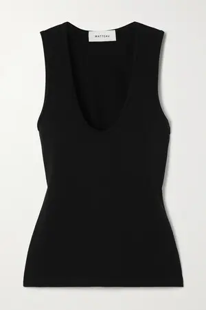 Matteau Net Sustain Organic Cotton-blend Jersey Tank - Black