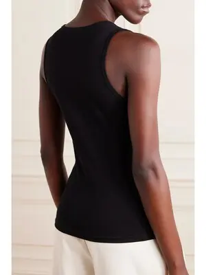Matteau Net Sustain Organic Cotton-blend Jersey Tank - Black