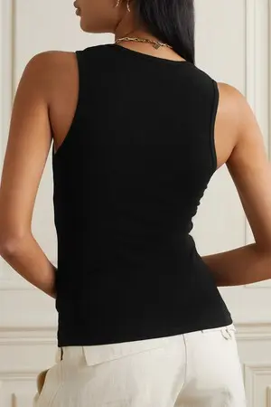Matteau Net Sustain Organic Cotton-blend Jersey Tank - Black