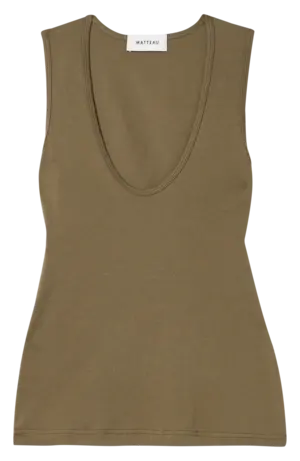 Matteau Matteau NET SUSTAIN Organic Cotton-Blend Jersey Tank Green
