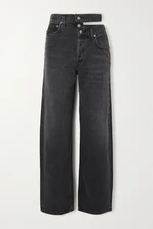AGOLDE Net Sustain Broken Waistband Cutout High-rise Straight-leg Organic Jeans