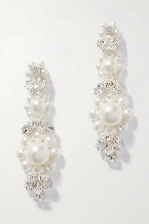 Simone Rocha Silver-tone, Faux Pearl And Crystal Earrings