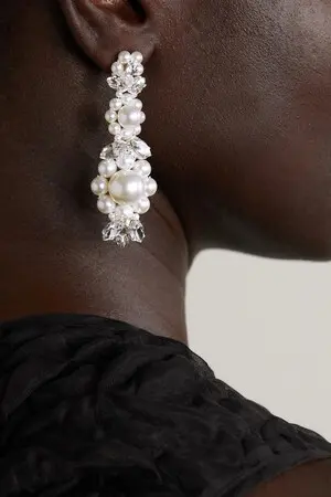 Simone Rocha Silver-tone, Faux Pearl And Crystal Earrings