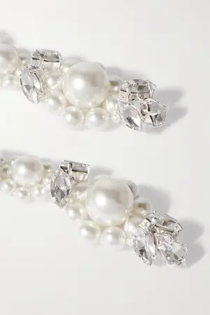 Simone Rocha Silver-tone, Faux Pearl And Crystal Earrings