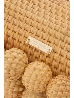 Cult Gaia Jaya Beaded Rattan Clutch