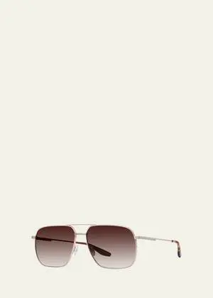 Barton Perreira Barton Perreira Royale Titanium Aviator Sunglasses Gold/silver/smoke