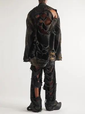 Balenciaga Super Destroyed Wide-leg Distressed Jeans
