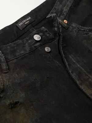 Balenciaga Super Destroyed Wide-leg Distressed Jeans
