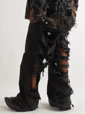 Balenciaga Super Destroyed Wide-leg Distressed Jeans