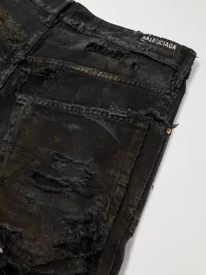 Balenciaga Super Destroyed Wide-leg Distressed Jeans