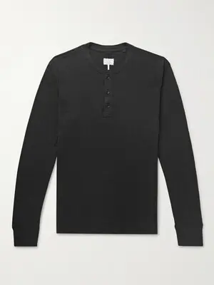 Rag & Bone Cotton-jersey Henley T-shirt - Black