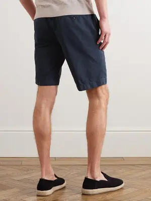 Loro Piana Straight-leg Cotton-blend Bermuda Shorts - Blue