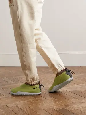 Nike Moc Leather-trimmed Canvas Slip-on Sneakers