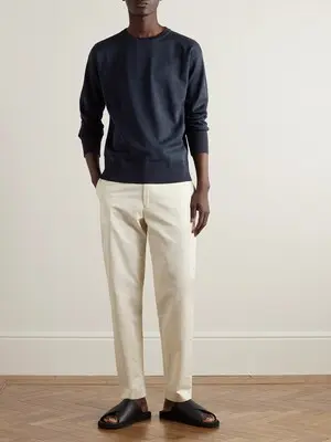 PIACENZA CASHMERE 1733 Silk And Cotton-blend Crewneck Sweater