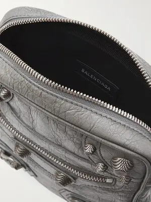 Balenciaga Le Cagole Embellished Textured-Leather Messenger Bag In