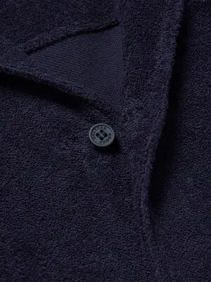 Orlebar Brown Howell Camp-collar Cotton-terry Shirt - Blue