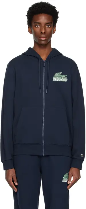 Lacoste Lacoste Navy Zip Hoodie - 166 Navy Blue