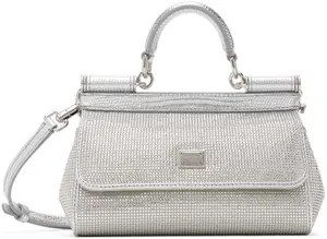 Dolce & Gabbana Dolce & Gabbana Silver Kim Kardashian Small Sicily Bag - 8c964 Crystal/perla