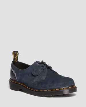 Dr. Martens 1461 Made In England Buck Suede Oxfords Black+indigo+black