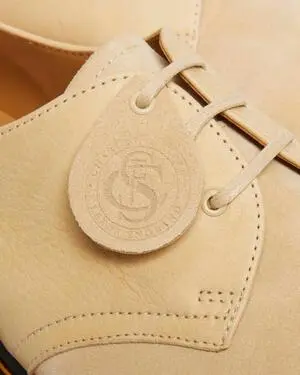 Dr. Martens 1461 Made In England Buck Suede Oxfords - Cream