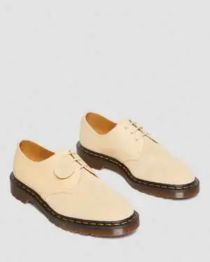 Dr. Martens 1461 Made In England Buck Suede Oxfords - Cream
