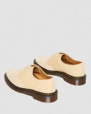 Dr. Martens 1461 Made In England Buck Suede Oxfords - Cream