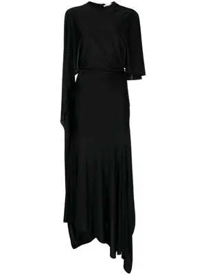 Stella McCartney Cape-sleeve Asymmetric Dress - Black