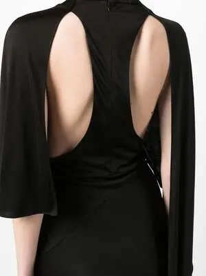Stella McCartney Cape-sleeve Asymmetric Dress - Black