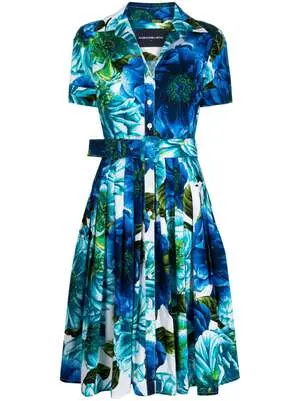 Samantha Sung Audrey Floral-print Dress - Blue