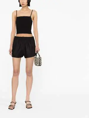 REFORMATION Mila Linen Shorts - Black