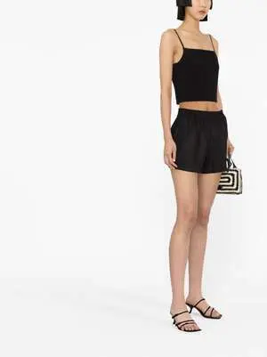 REFORMATION Mila Linen Shorts - Black