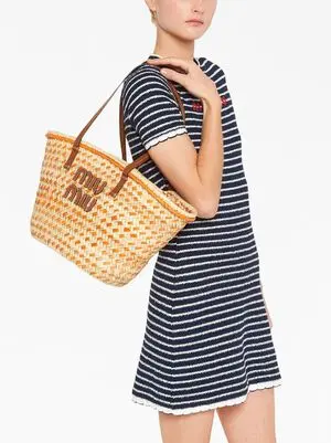 Miu Miu Raffia Tote Bag
