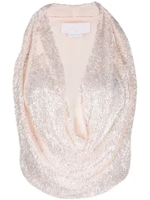 GENNY Sequin-embellished Draped Top