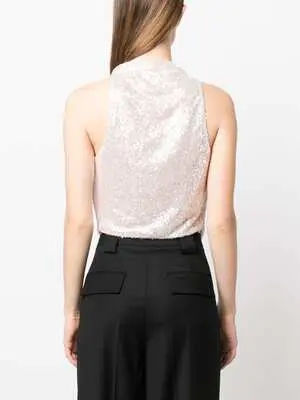 GENNY Sequin-embellished Draped Top