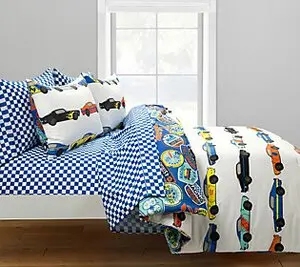 LUSH DECOR Race Cars Full Reversible Comforter Et