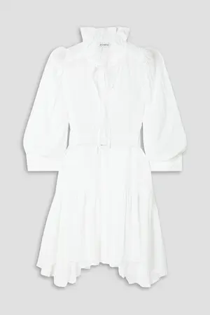 Evarae Belted Ruffled Tencel™ Mini Dress