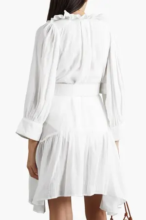 Evarae Belted Ruffled Tencel™ Mini Dress